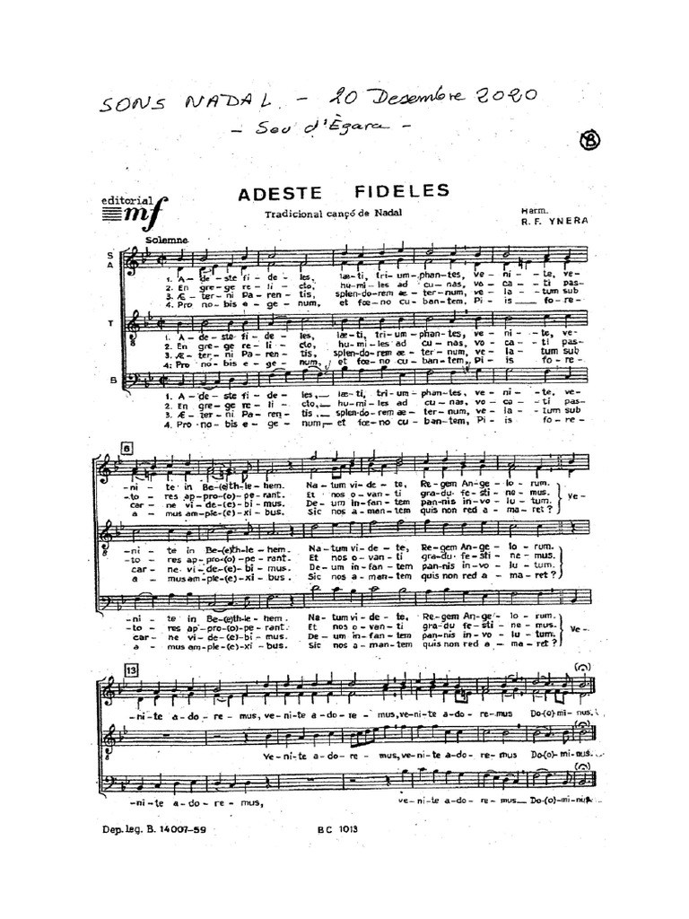 Adeste Fideles | PDF