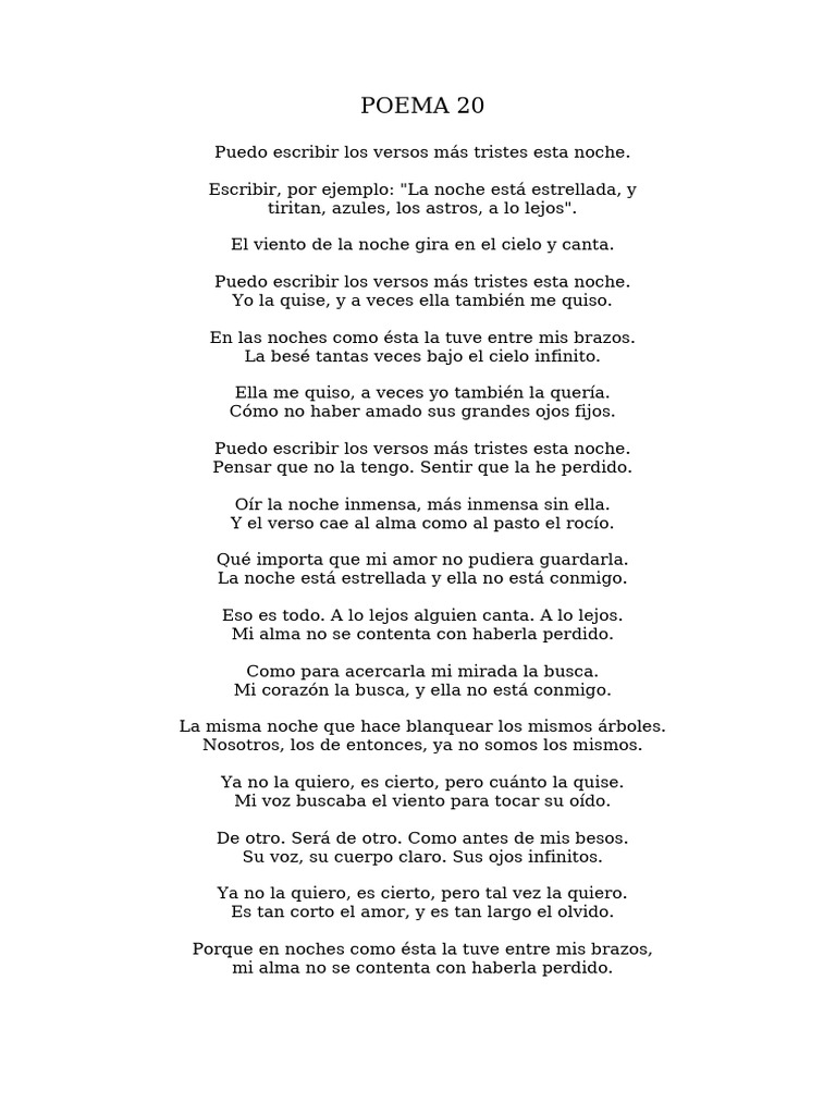 POEMA - PABLO NERUDA 20 y RIMA 53 - G.A. BEQUER | PDF | Amor | Alma