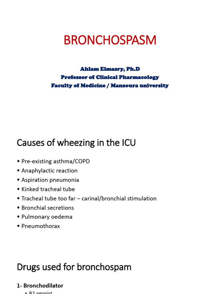 BRONCHOSPASM | PDF | Chronic Obstructive Pulmonary Disease | Corticosteroid