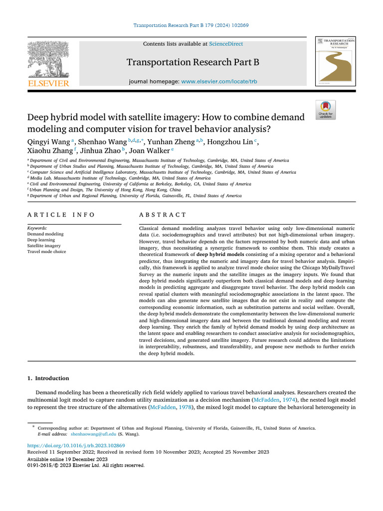Deep Hybrid Model With Satellite Imagery How To Co 2024 Transportation Rese Pdf Deep