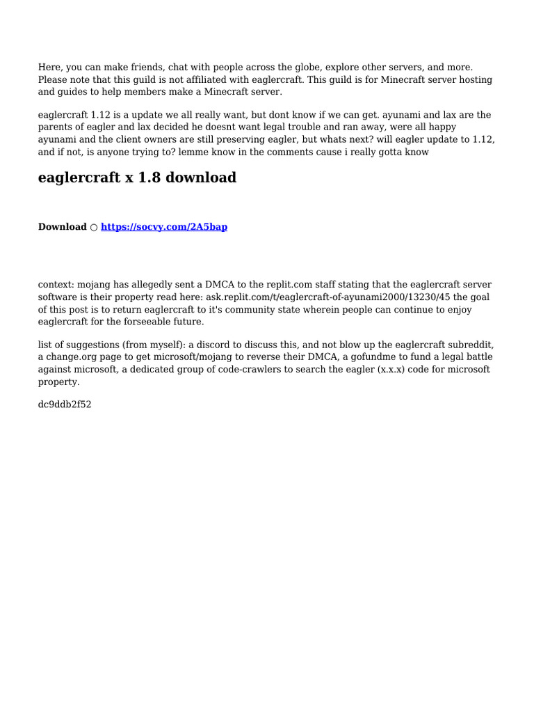 Eaglercraft X 1.8 Download | PDF