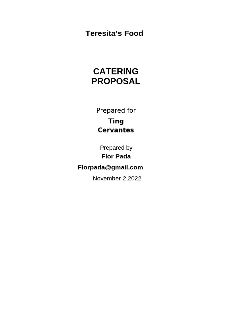 Teresitas Food Catering Proposal | PDF