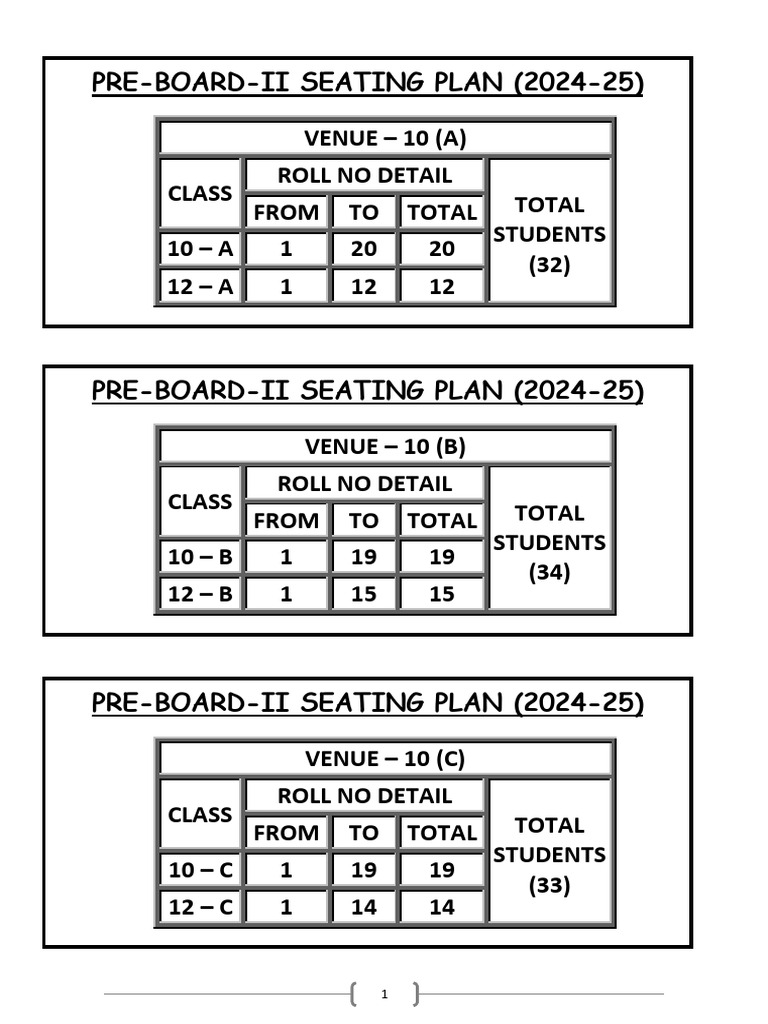 Pb-Ii 'Seating Plan' (X & Xii) | PDF