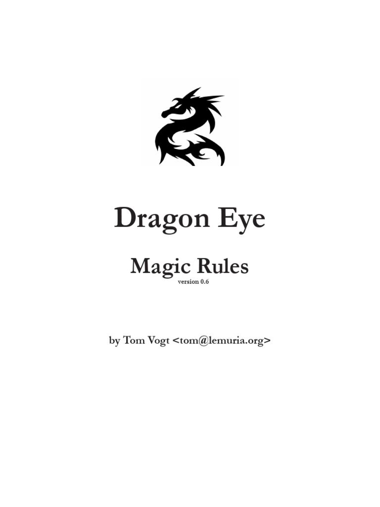 Dragon Eye Atlas Magic Rules | PDF