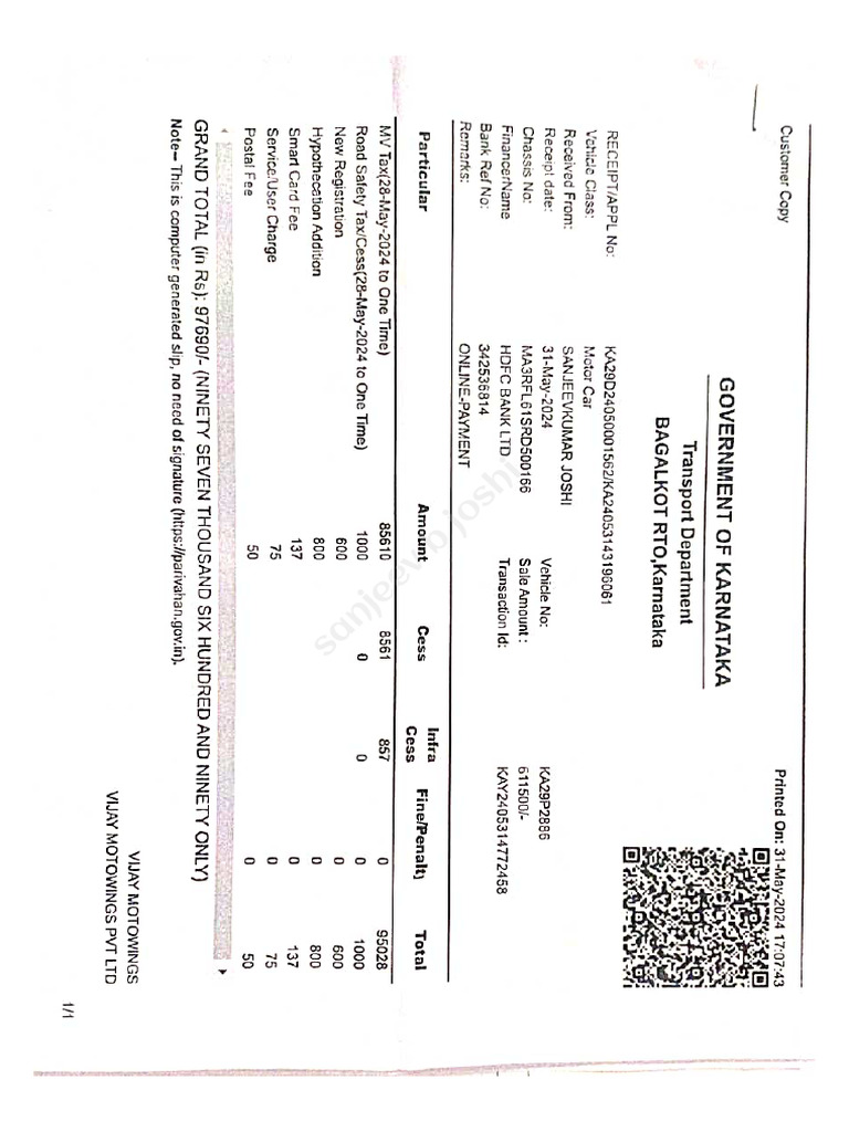 bgk RTO car registration information | PDF