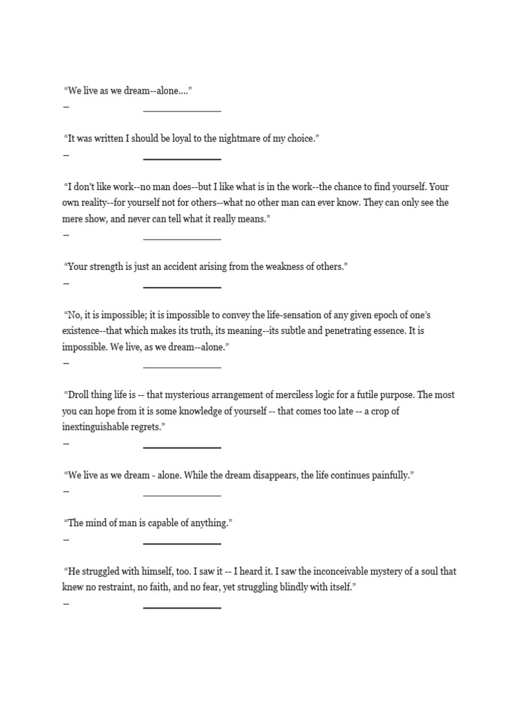 Heart of Darkness Quotes Collection | PDF | Heart Of Darkness | Joseph ...