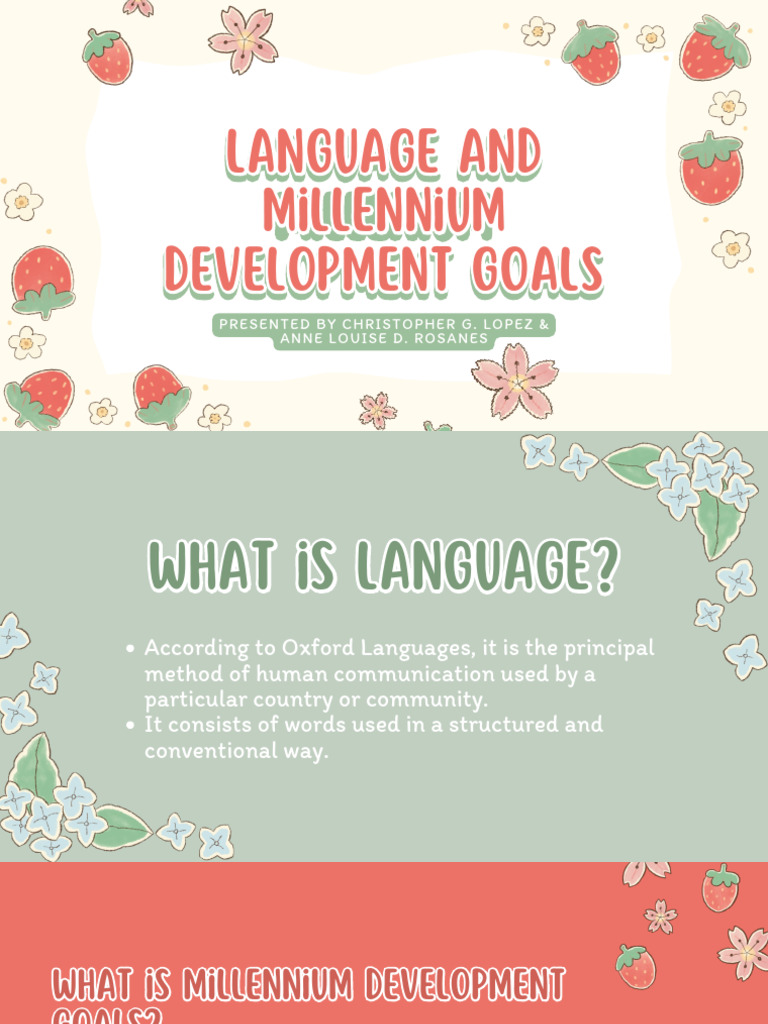 Language and Millenium Development Goals (PDF) | PDF | Official ...