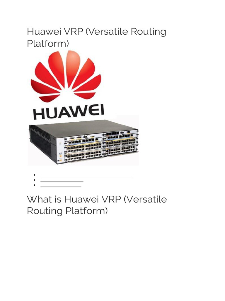 Huawei VRP | PDF
