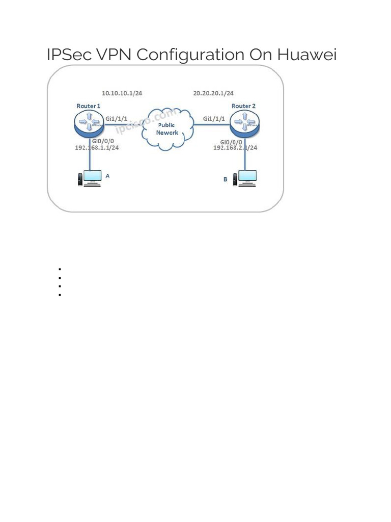 IPSec VPN Configuration On Huawei | PDF
