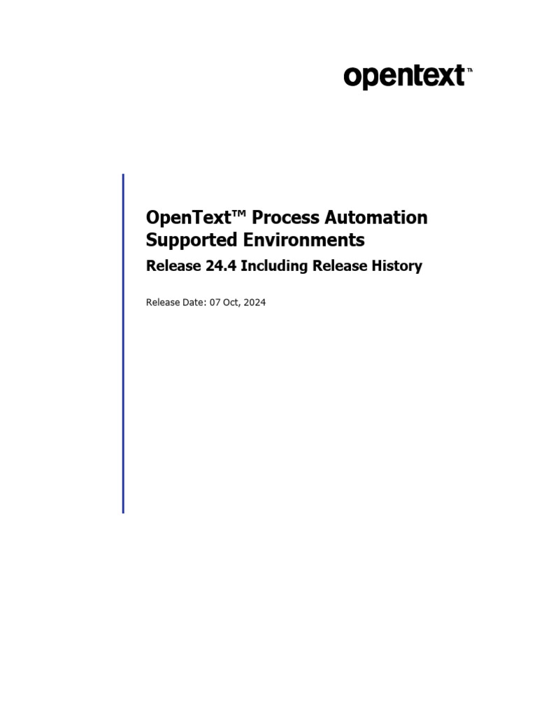 OpenText Process Automation Supported Environments | PDF | Transport Layer Security | Java ...