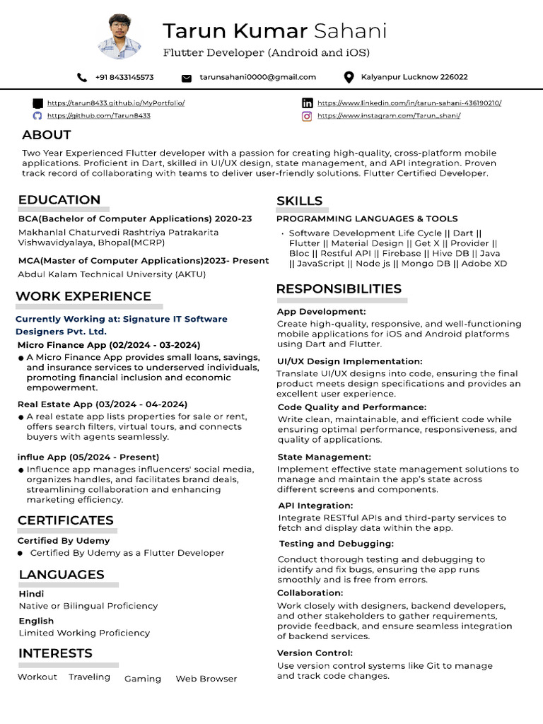 Cv | PDF | Mobile App | Software Engineering