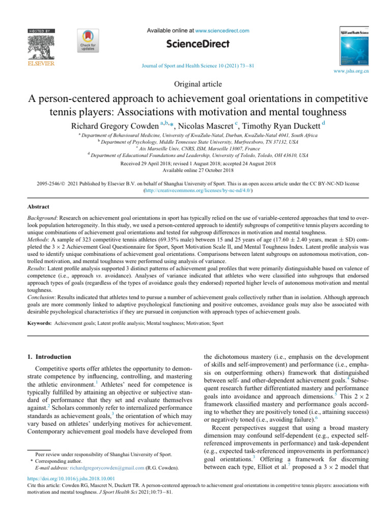 A Person Centered Approach To Achievement Goal Orientation 2021 | PDF ...
