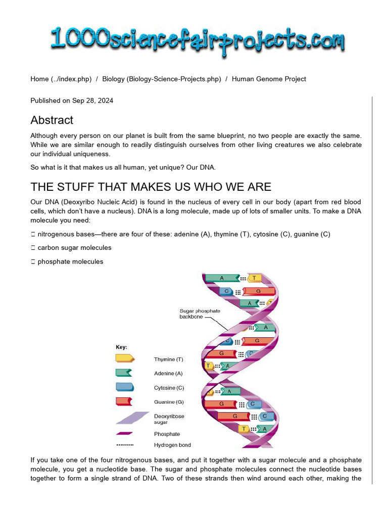 Biologyhuman Genome Project - PHP | PDF | Human Genome | Dna
