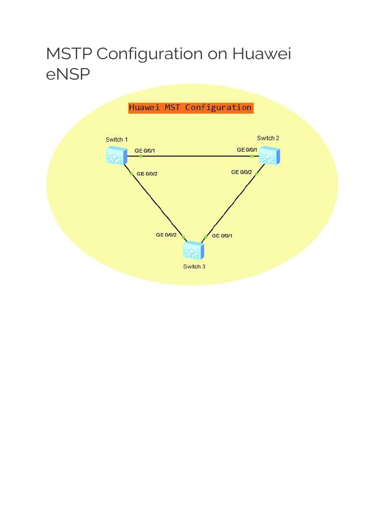 MSTP Configuration on Huawei ENSP | PDF | Communications Protocols ...