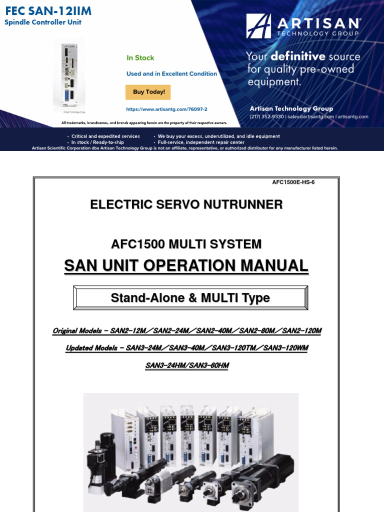 FEC SAN-12IIM Spindle Controller Manual | PDF | Amplifier | Power Supply