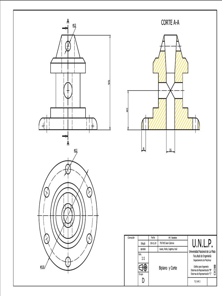 CAD Formato A3 TP 2 Cabrera Jean-Modelo Rectificado | PDF