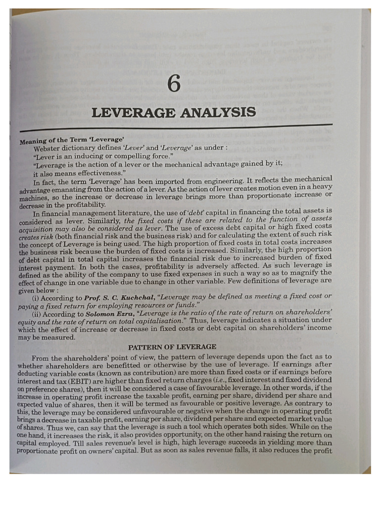 Financial Management Unit 3 Leverage Analysis | PDF