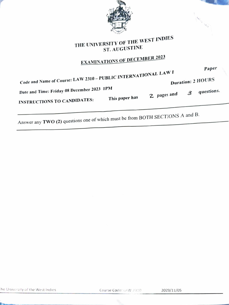 PIL I December 2023 | PDF | International Law | Convention On The ...