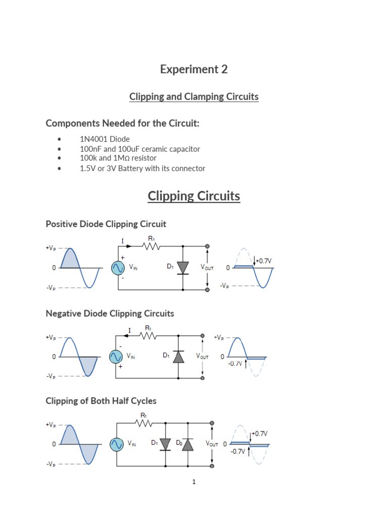 Clipping and Clamping Circuits Guide | PDF