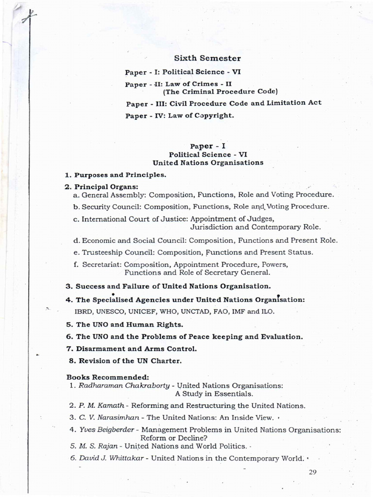 6th Semester Syllabus | PDF