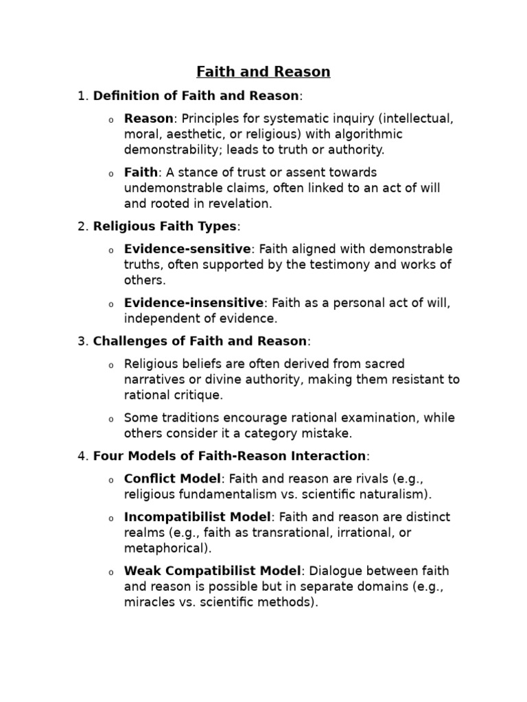 Faith and Reason | PDF