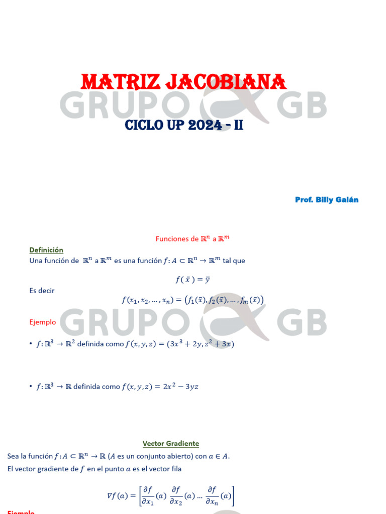 Matriz Jacobiana | PDF | Matriz (Matemáticas) | Degradado
