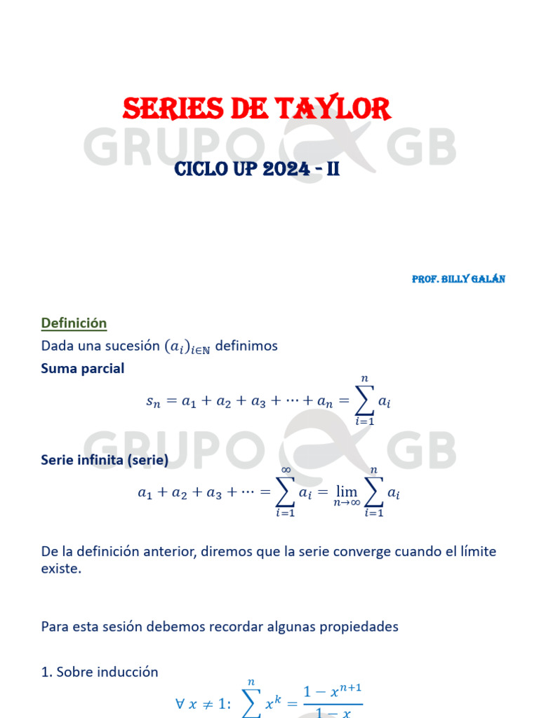 Series de Taylor y Polinomios | PDF | Series (Matemáticas) | Serie de ...
