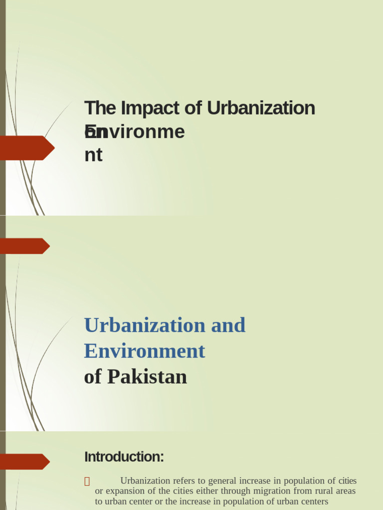 Urbanization's Environmental Impact in Pakistan | PDF | Urbanization ...