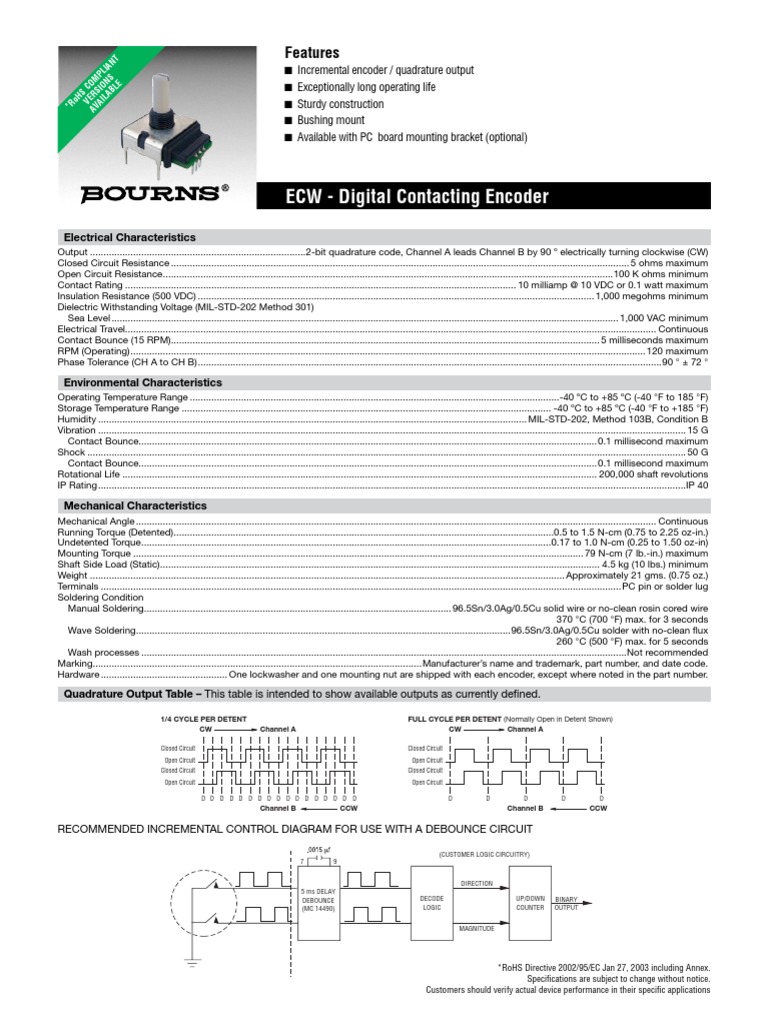 ECW - Digital Contacting Encoder: Features | PDF | Electronic Circuits ...