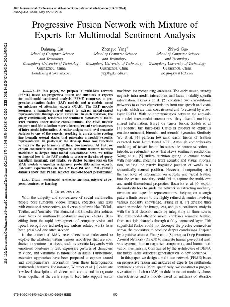 2024 Progressive_Fusion_Network_with_Mixture_of_Experts_for_Multimodal_Sentiment_Analysis | PDF ...