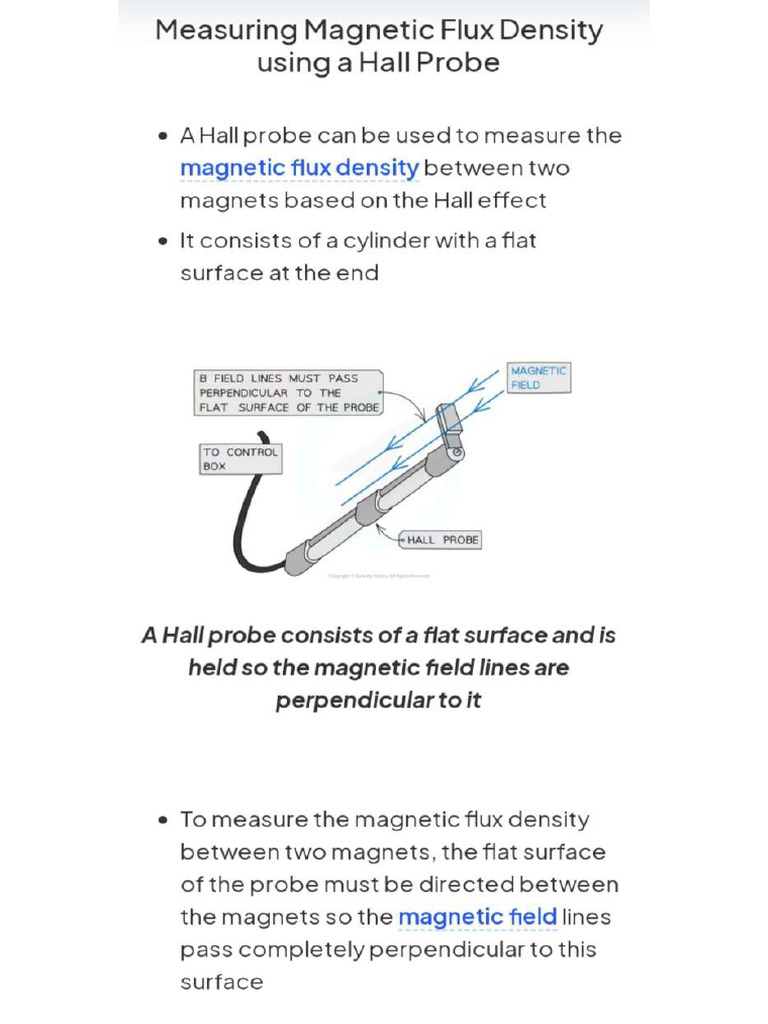 Hall Probe A Level Physics | PDF