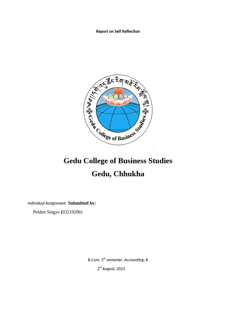 SELF REFLECTION REPORT | PDF | Cost Accounting | Management Accounting SELF REFLECTION REPORT | PDF | Cost Accounting | Management Accounting