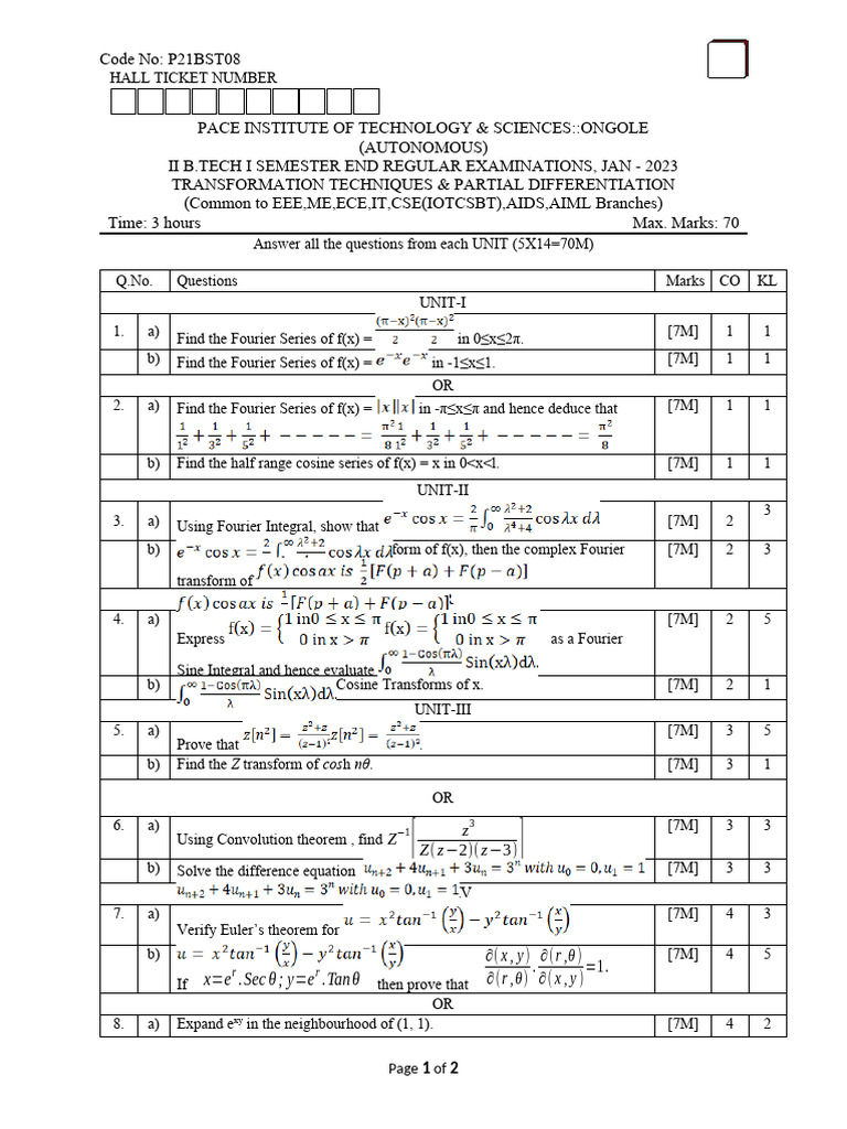 Transformation Techniques & Partial Differentiation | PDF ...