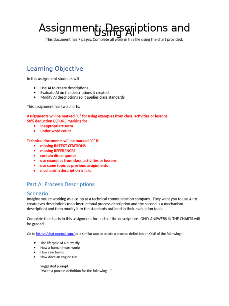 Descriptions Assignment W Eval AI | PDF | Internal Combustion Engine | Diesel Engine