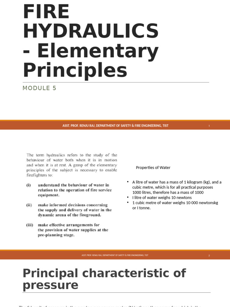 Fire Hydraulics: Key Principles Explained | PDF | Pressure | Water