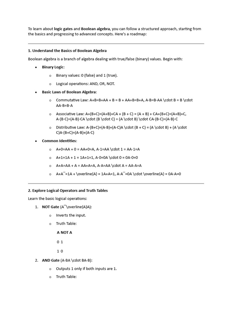 Understanding Logic Gates & Boolean Algebra | PDF