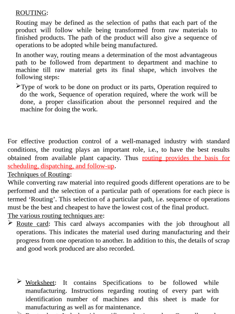 Unit-3 Routing, Scheduling & Dispatching | PDF | Scheduling (Production Processes) | Production ...