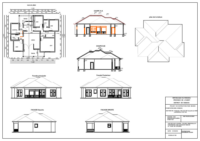 Plan de bâtiment R+2 à Rubavu | PDF