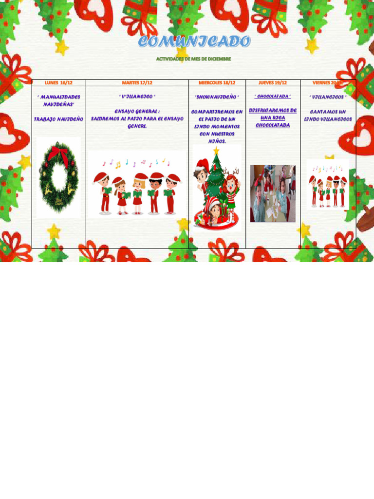 Comunicado Navidad | PDF