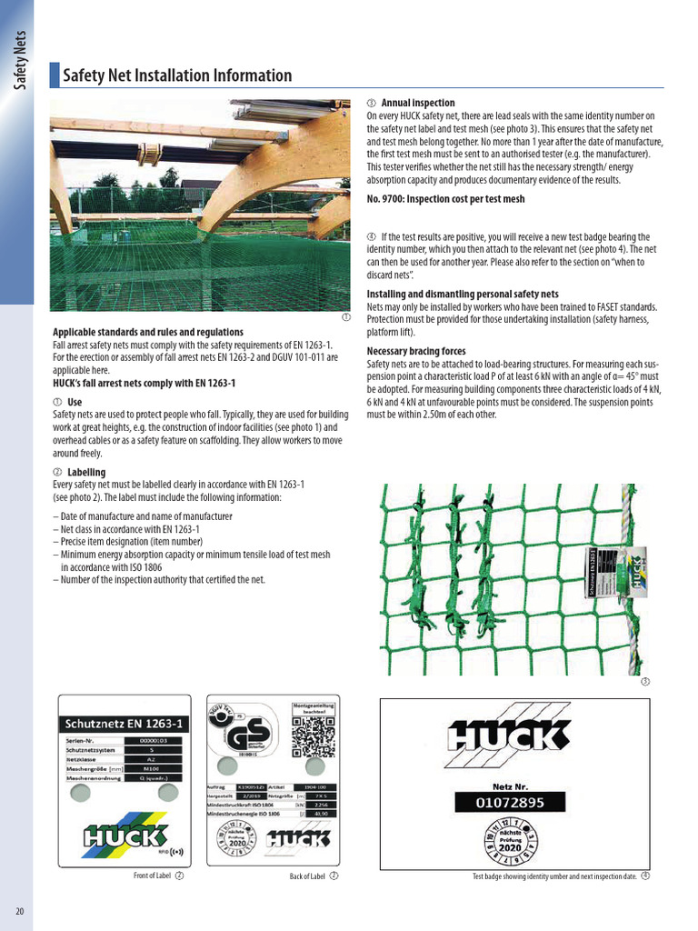 Safety Net Installation Information | PDF | Rope