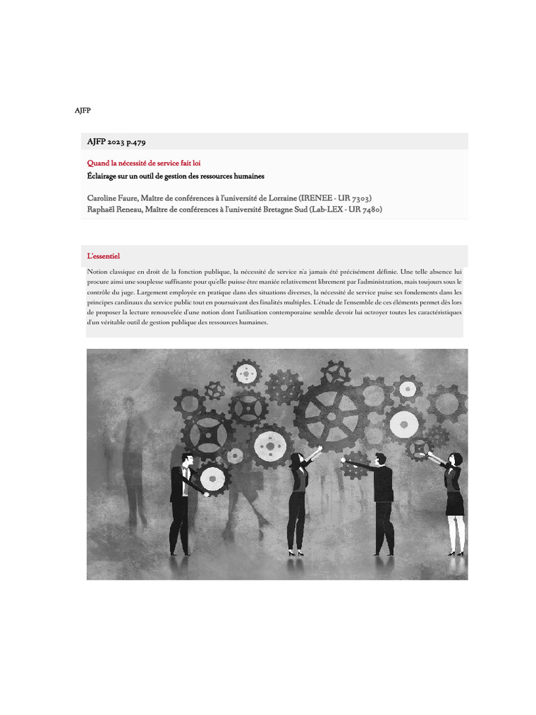 Nécessité de service en gestion publique | PDF | Loi | Gestion des ...