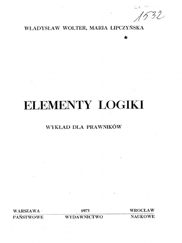 Elementy Logiki W.wolter | PDF