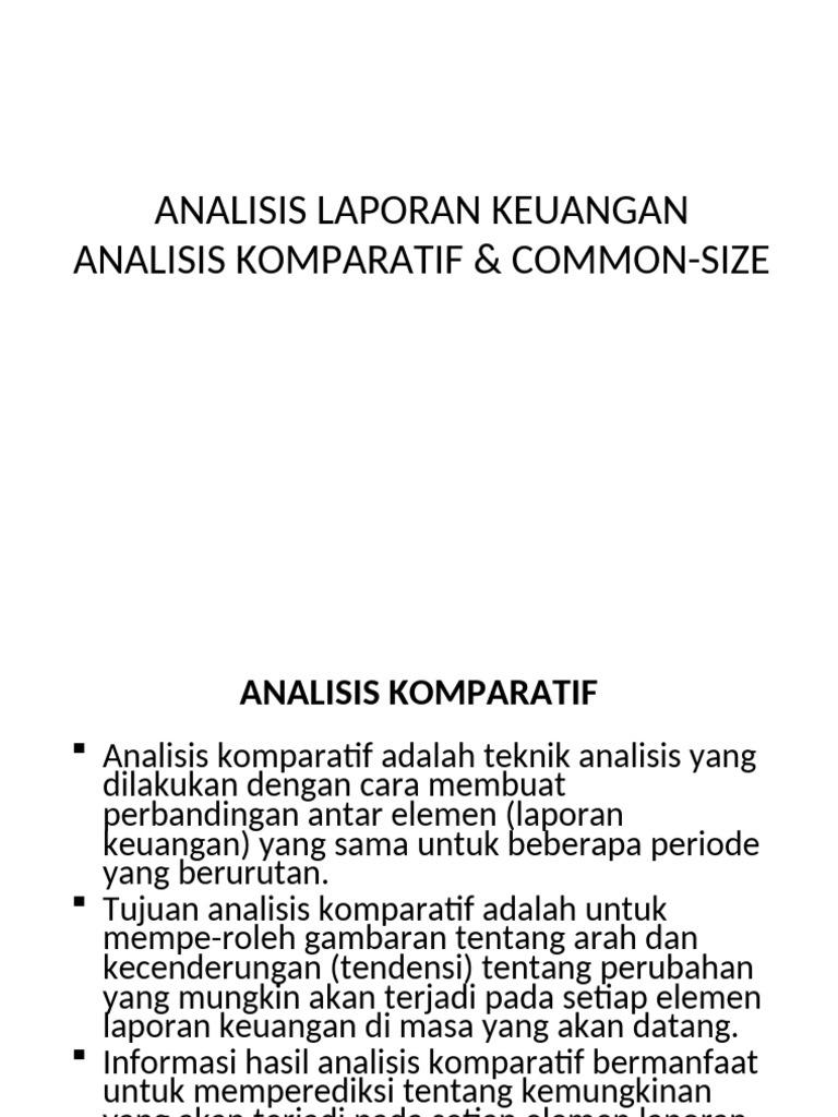 Analisa Perbandingan Dan Common Size | PDF