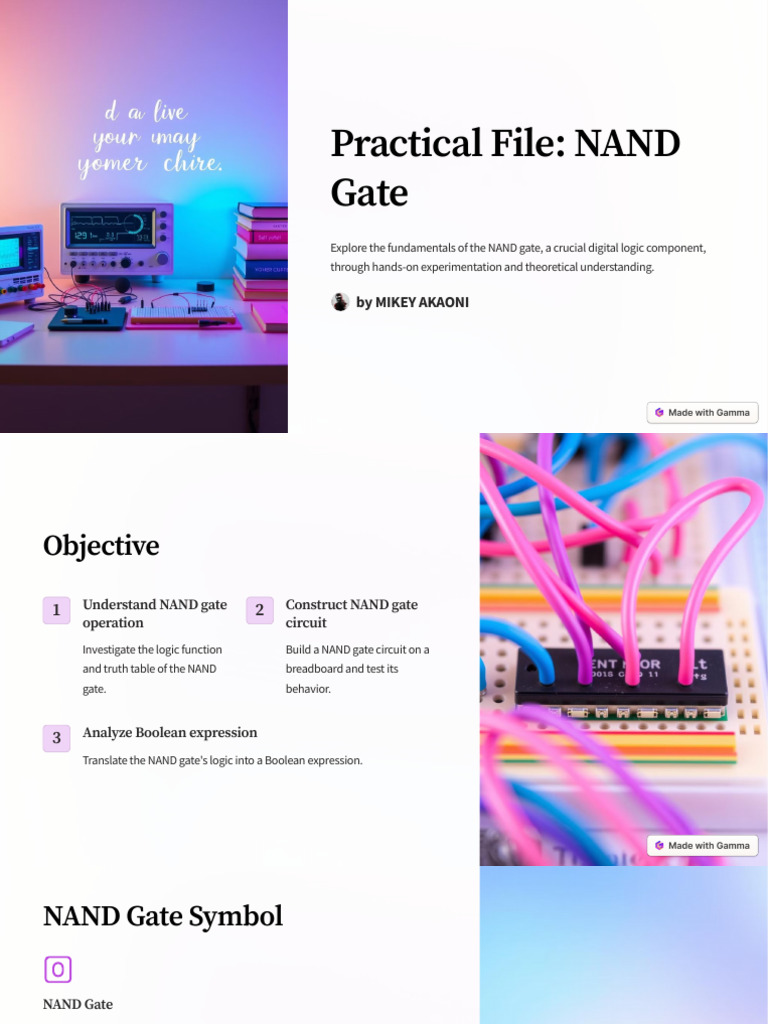 Practical File NAND Gate | PDF | Logic Gate | Boolean Algebra