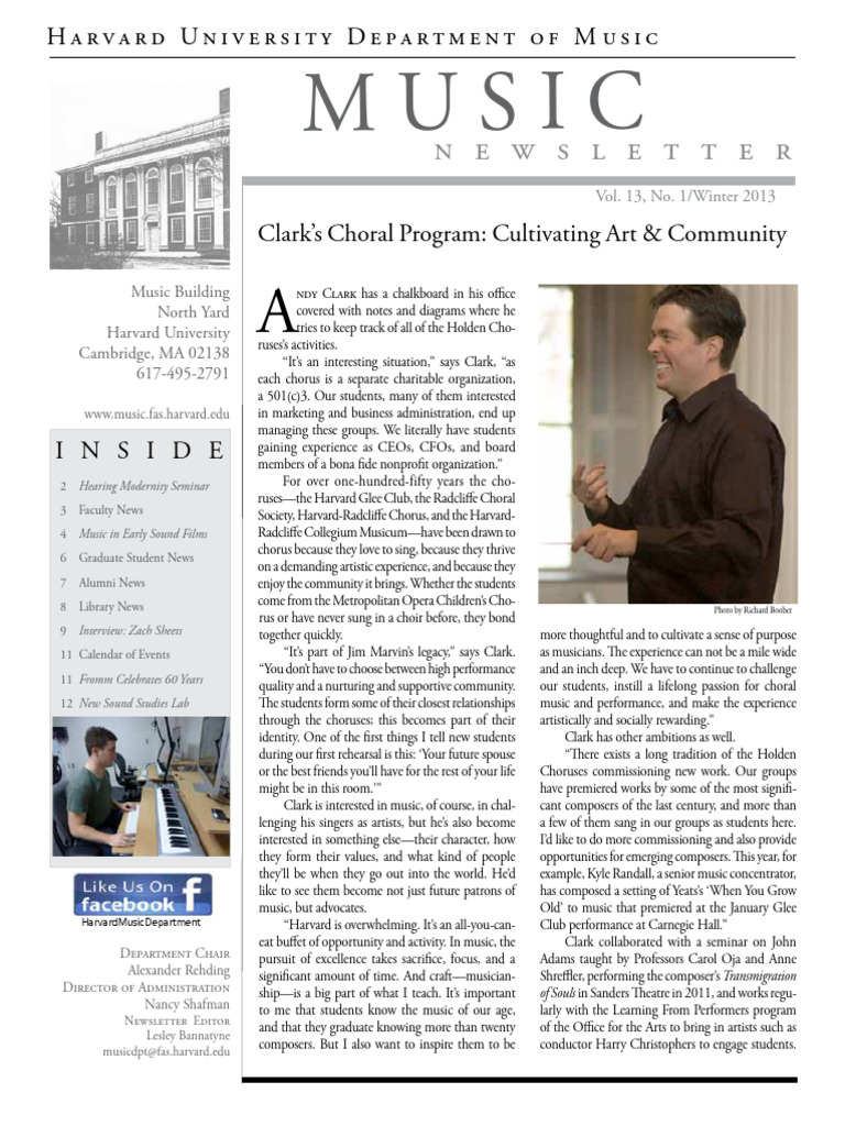 Harvard Music Department News | PDF