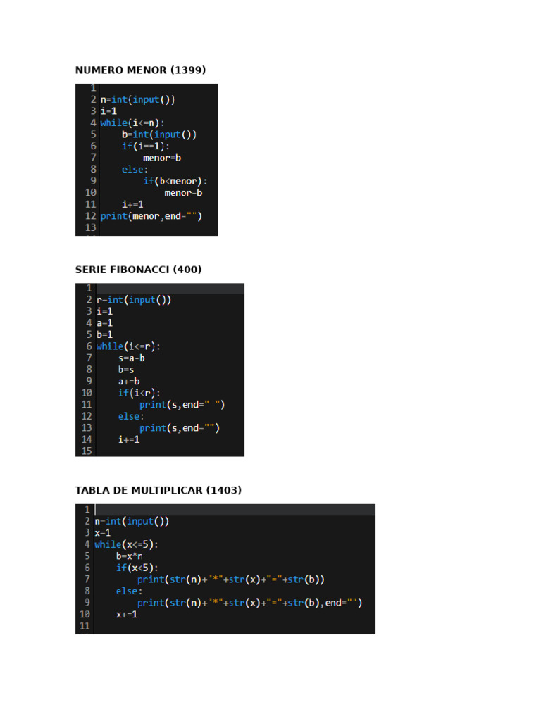 Ejercicios de Ciclos en Python | PDF