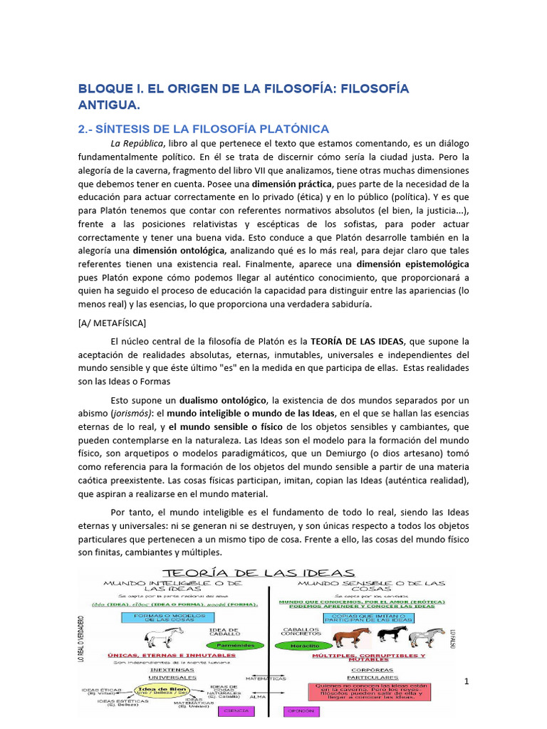 Lección 3 La Filosofía Platónica | PDF | Platón | Conocimiento