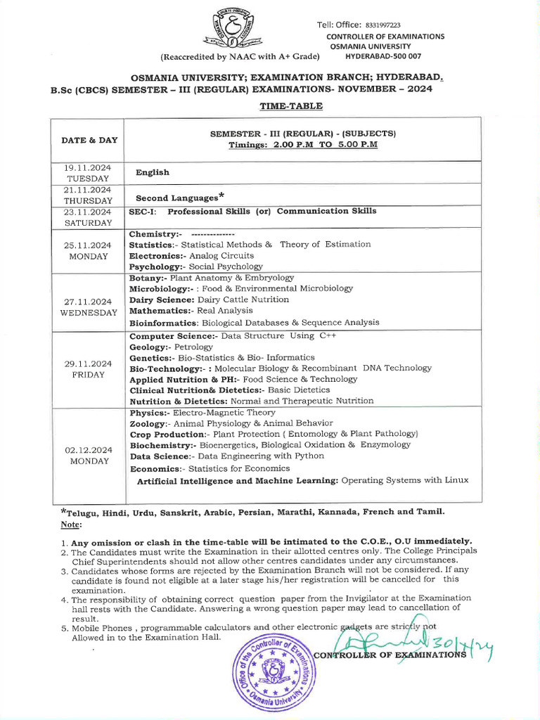 Exam Notifications | PDF