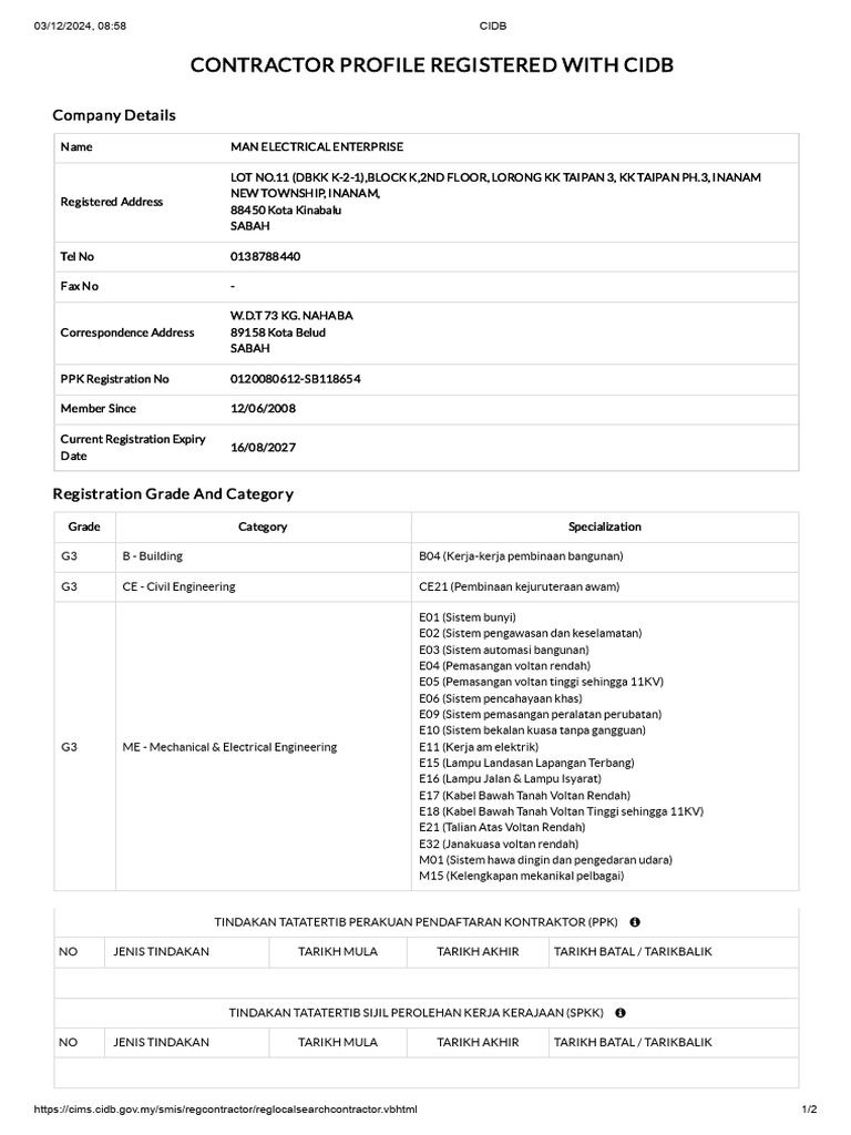 Cims - Cidb.gov - My Smis Regcontractor Reglocalsearchcontractor ...