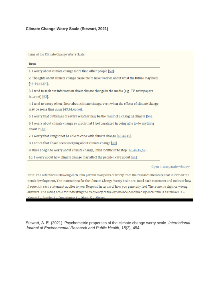 Climate Change Worry Scale | PDF